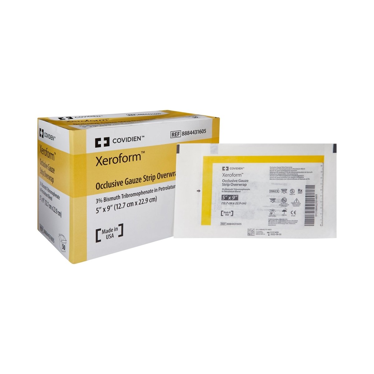Covidien Xeroform Petrolatum Impregnated Dressing, 5 x 9 inch - Cart Health Covidien Xeroform Petrolatum Impregnated Dressing, 5 x 9 inch - Cart Health