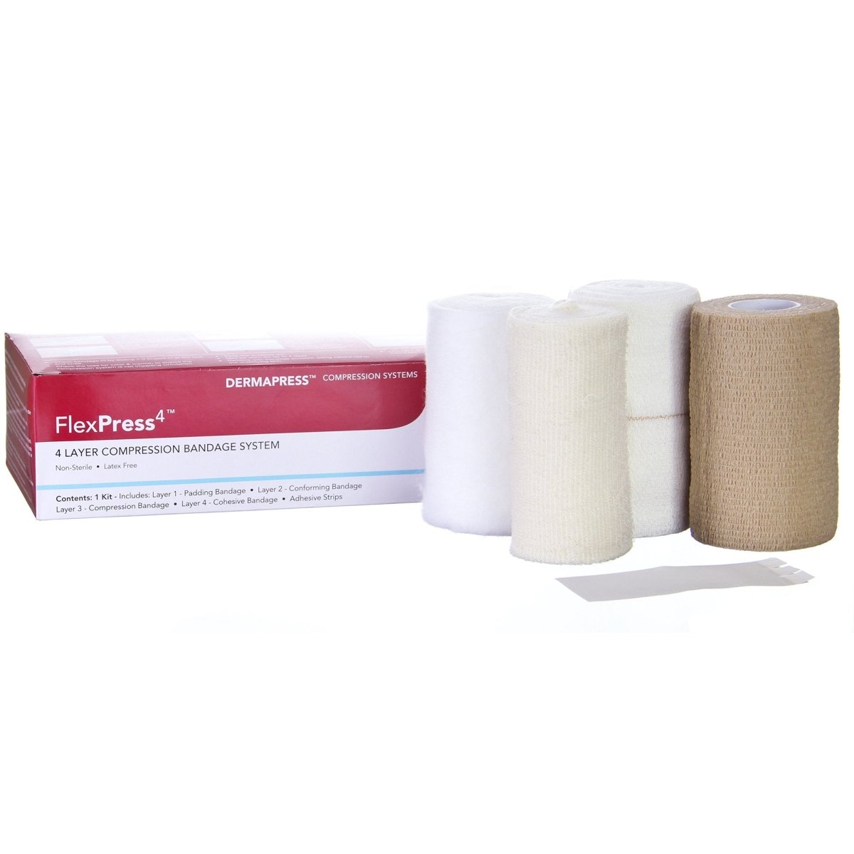 Flexpress4 Self Adherent / Tape Closure 4 Layer Compression Bandage Sy
