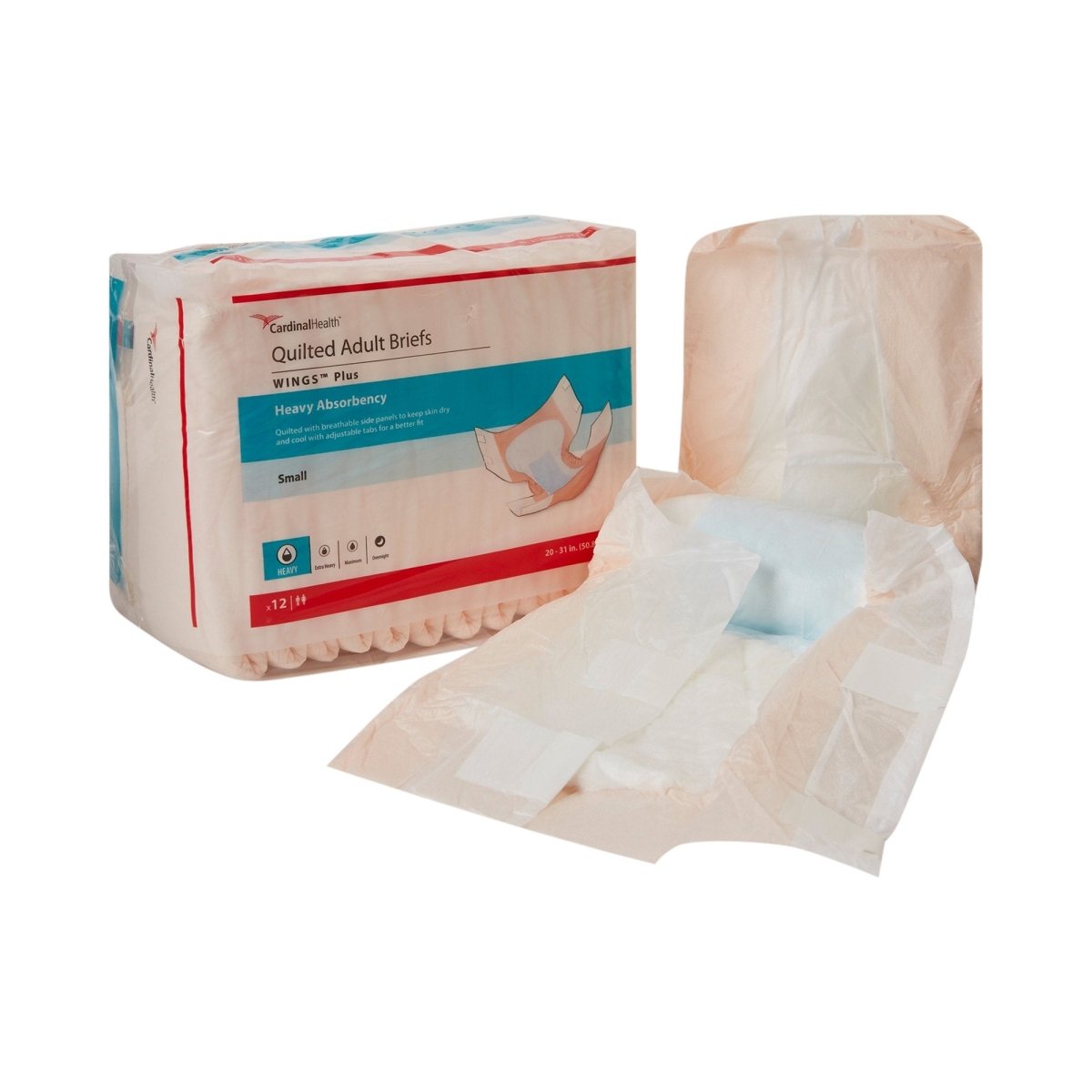 Wings Plus Heavy Absorbency Incontinence Briefs